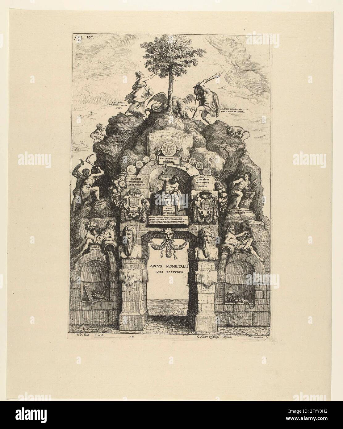 Triumphal arch of the coin (back); entry from Ferdinand in Antwerp in ...