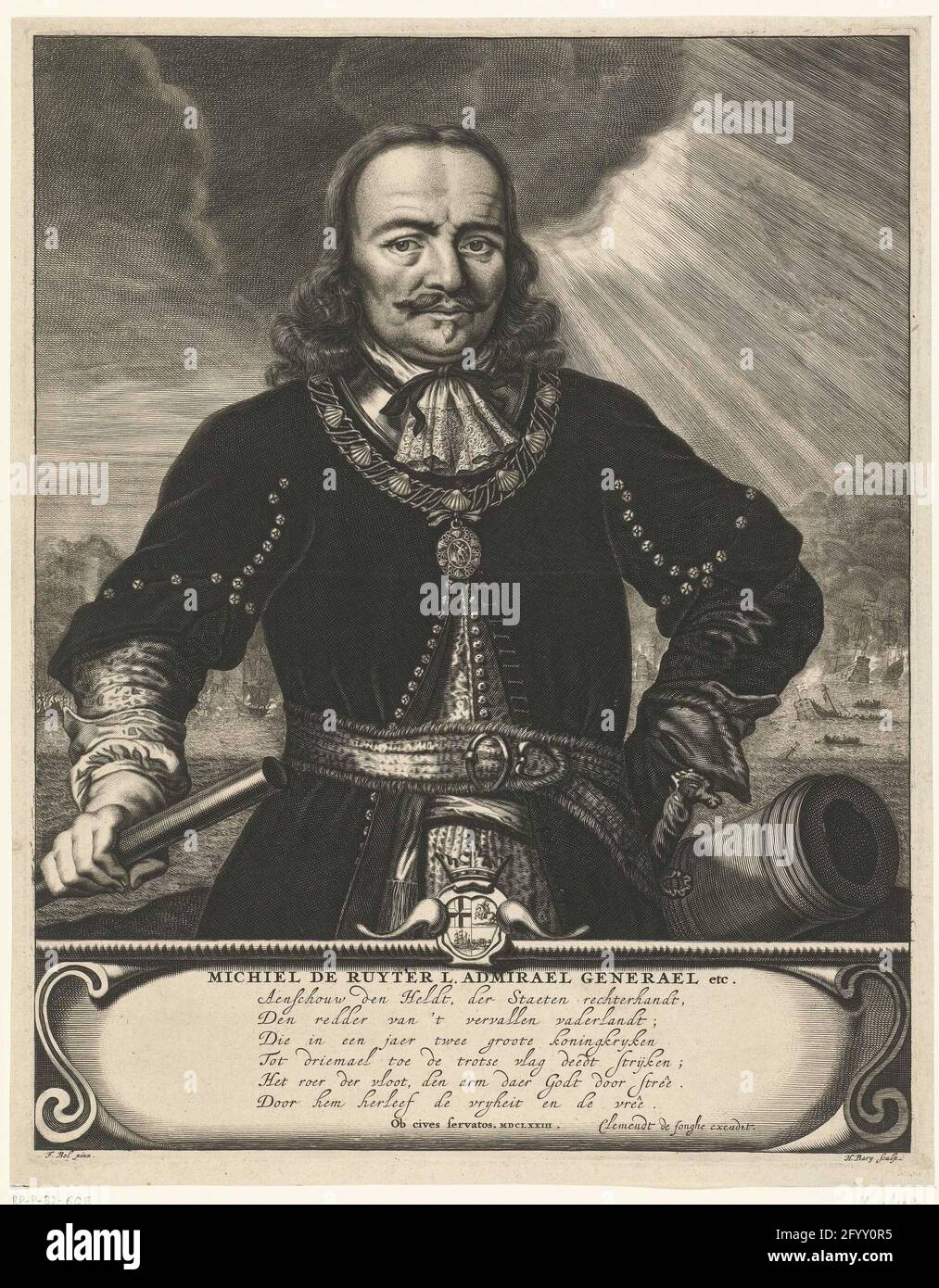 Portrait of Michiel Adriaansz. De Ruyter. Portrait of Adriaanz Admiral ...