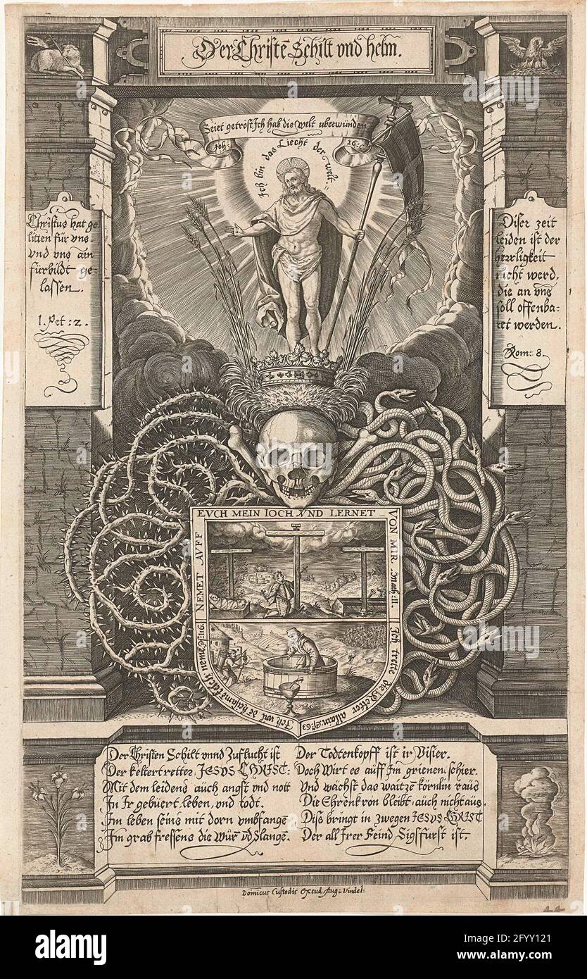 Christ as a shield and helmet; Der Christian Schilt und Helm. Christ ...