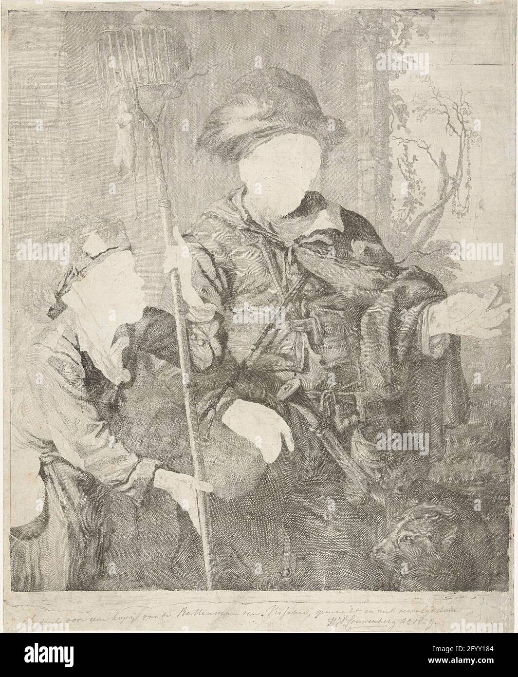 The rat catcher with his servant. A rat catcher with his dog and ...