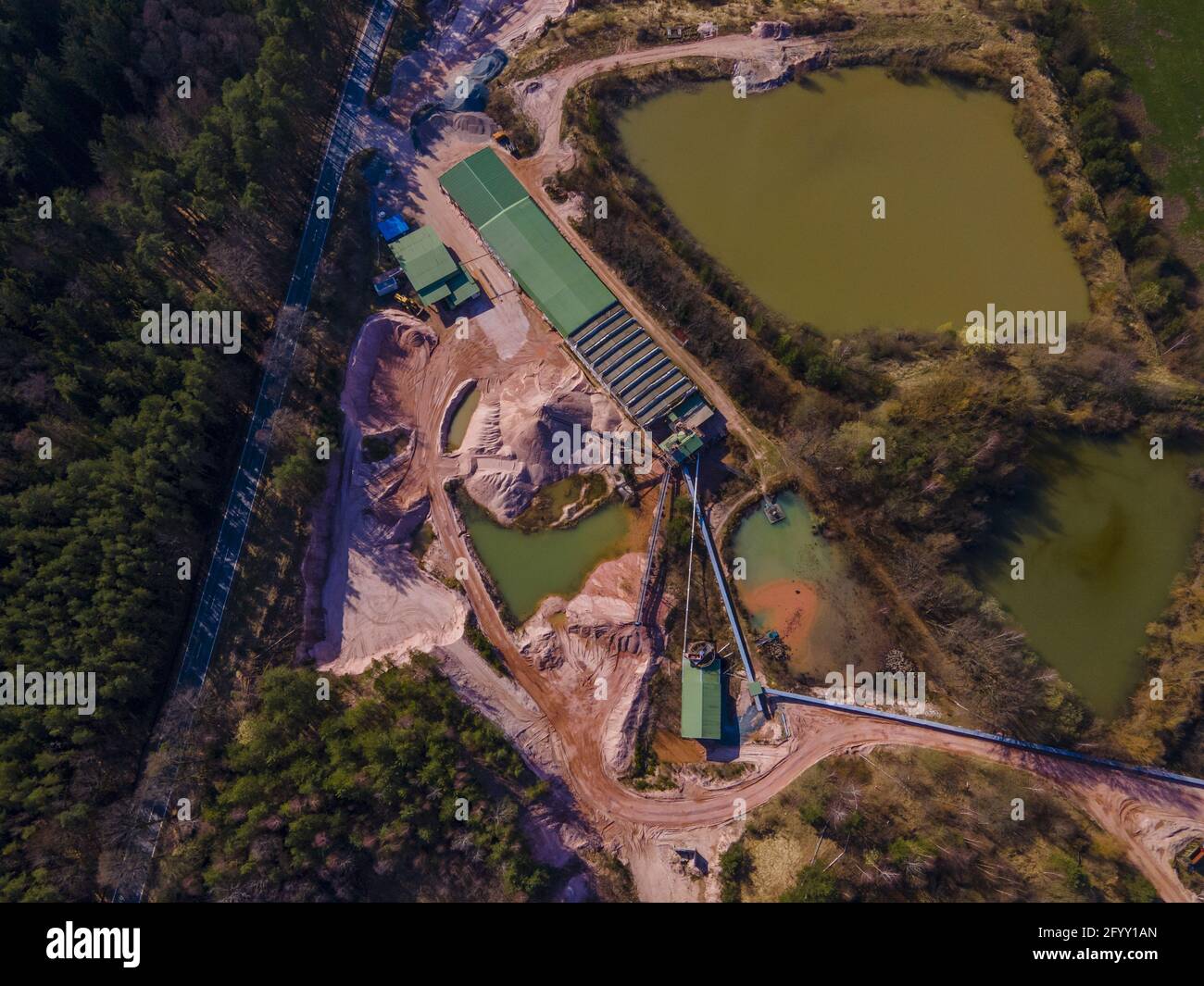 An aerial view of ponds in a rural area Stock Photo - Alamy