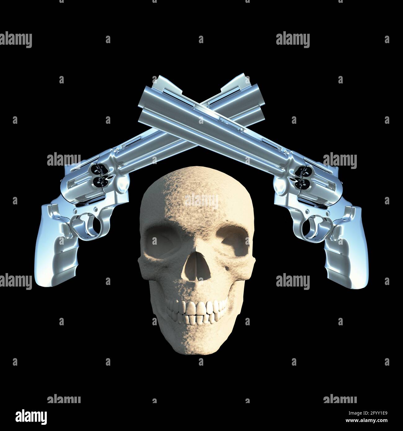 Skull And Crossed Revolvers