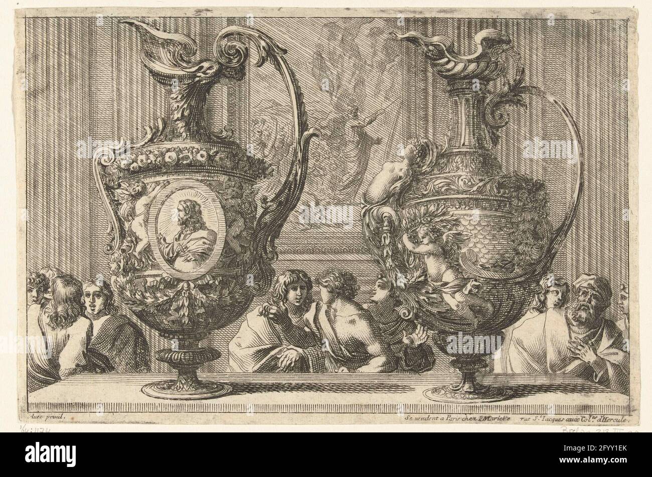 Two gift jug; VASES OU BURETTES A LA ROMAINE. On the body of the ...