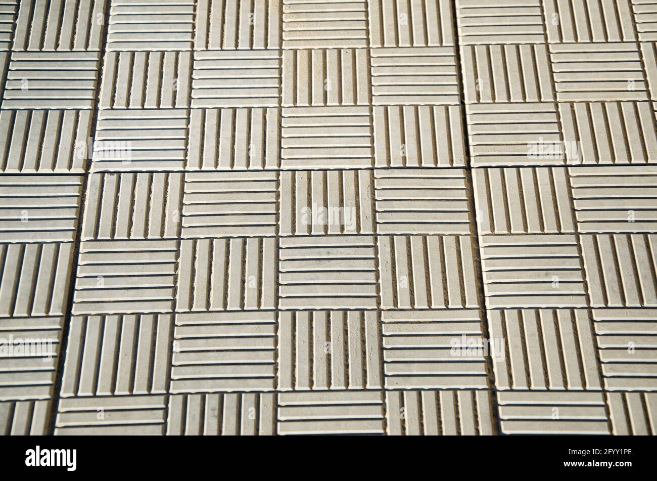 Brick texture footpath on walk with perspective going into the distance ...