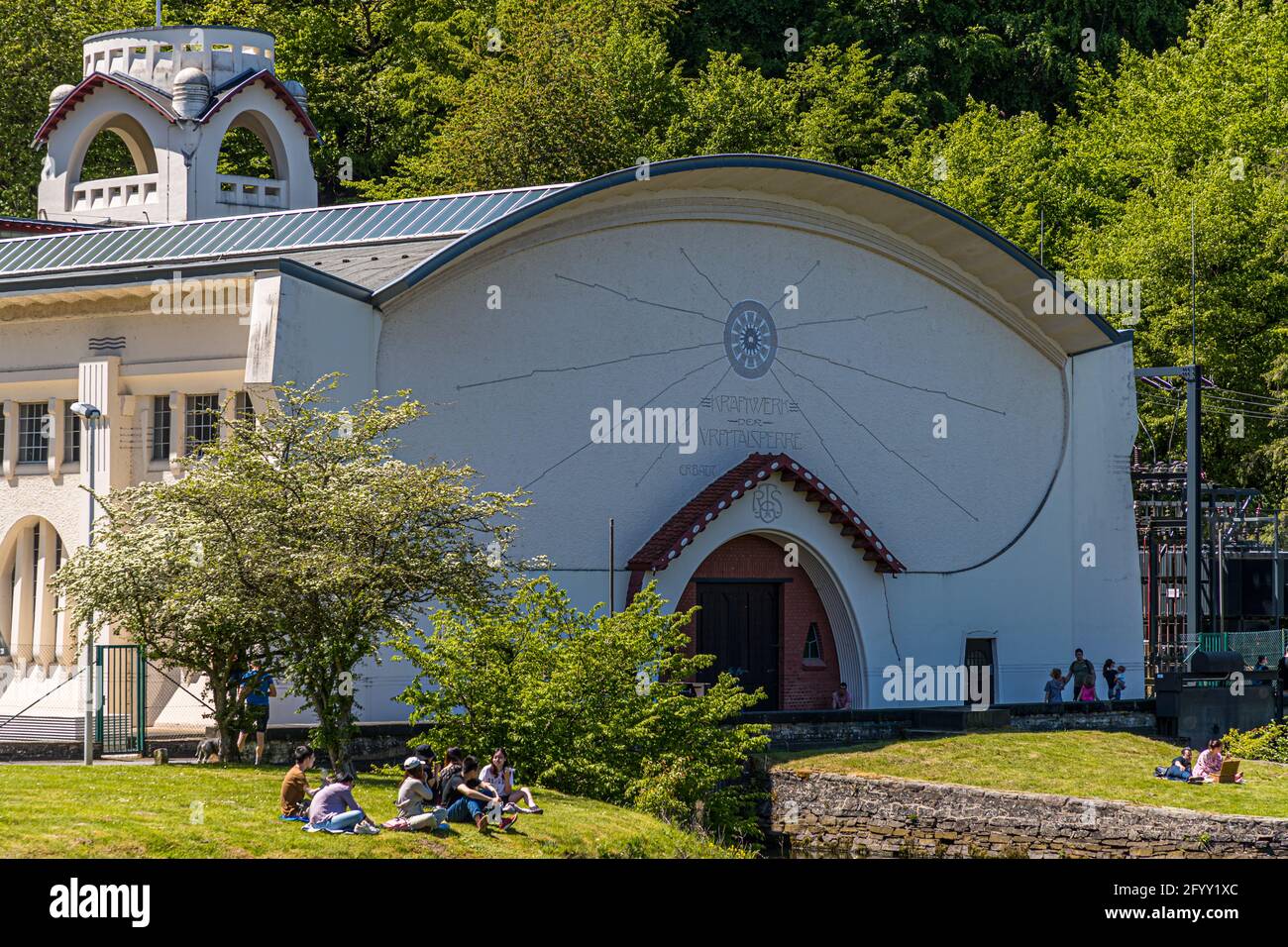Heimbach art nouveau hydroelectric power station. Heimbach, Germany ...