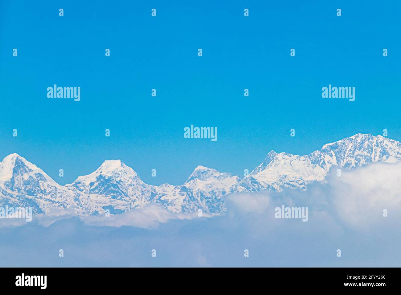 Mount Everest in the Himalayas. 8848 m high. The highest mountain on ...