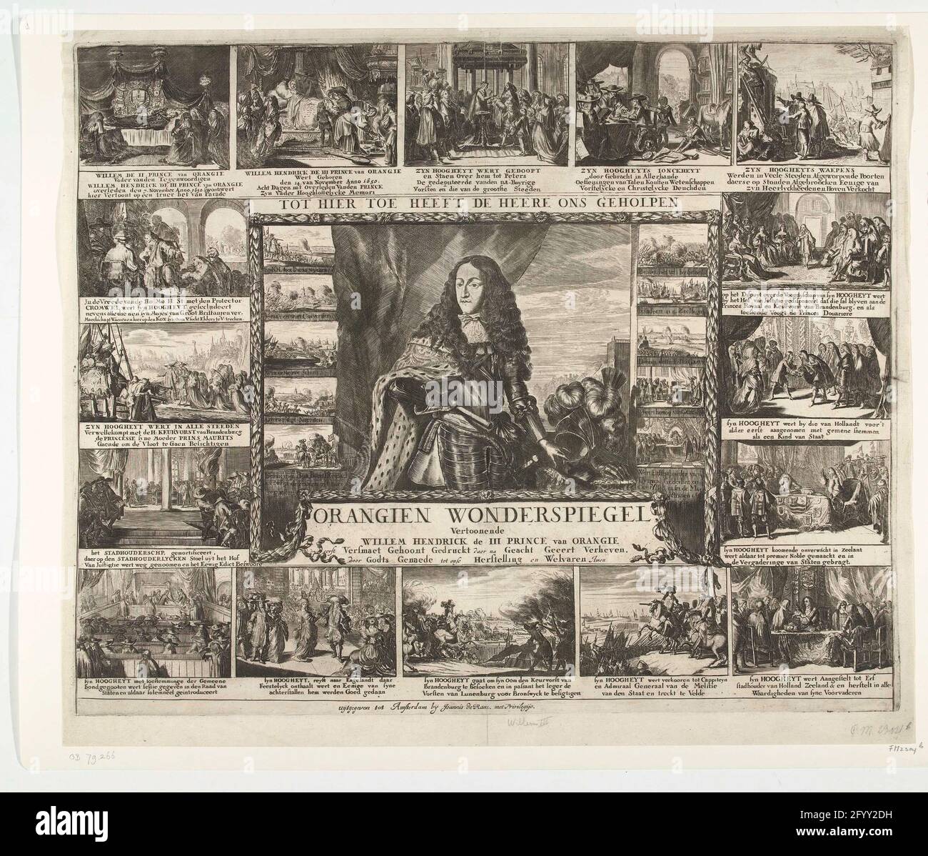 Life and actions of Willem III, 1675; Orange Wonder mirror exhibiting ...
