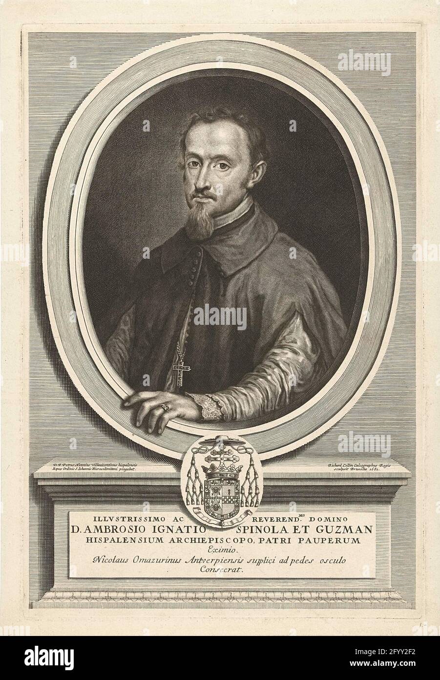 Portrait of the Ambrosius Ignatius Spinola y Guzmán. Bust of the ...