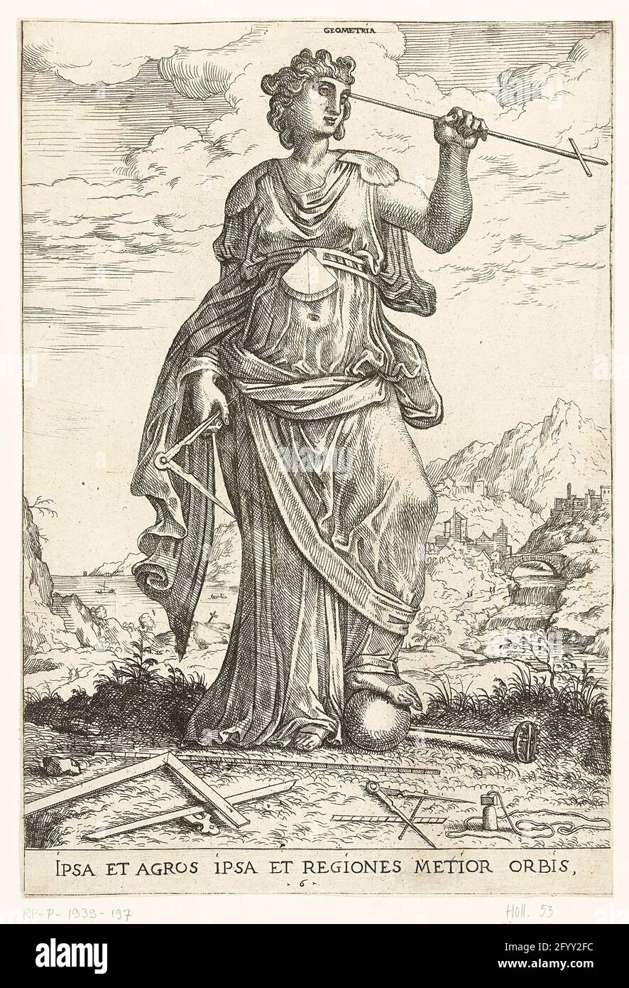 Geometria; Free Arts and Minerva, Apollo and Industria. Geometry ...