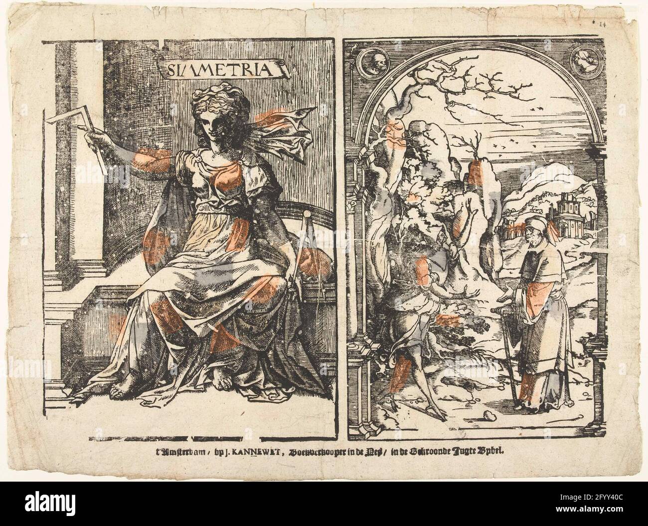 Symmetry and a man with the devil; Simmetria. Printed of two blocks ...