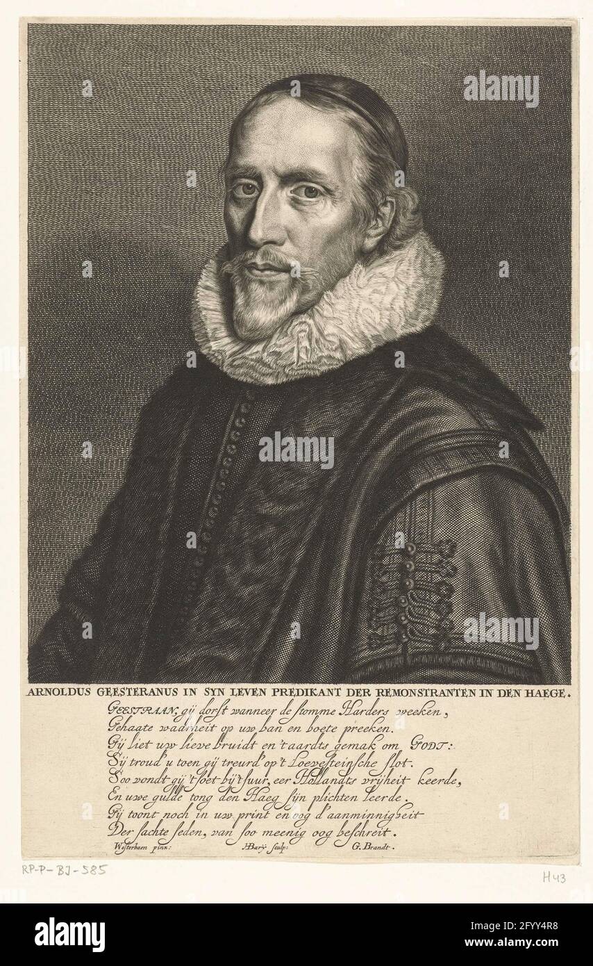 Portrait of Arnoldus Geesteranus. Bust of Arnoldus Geesteranus. Under ...