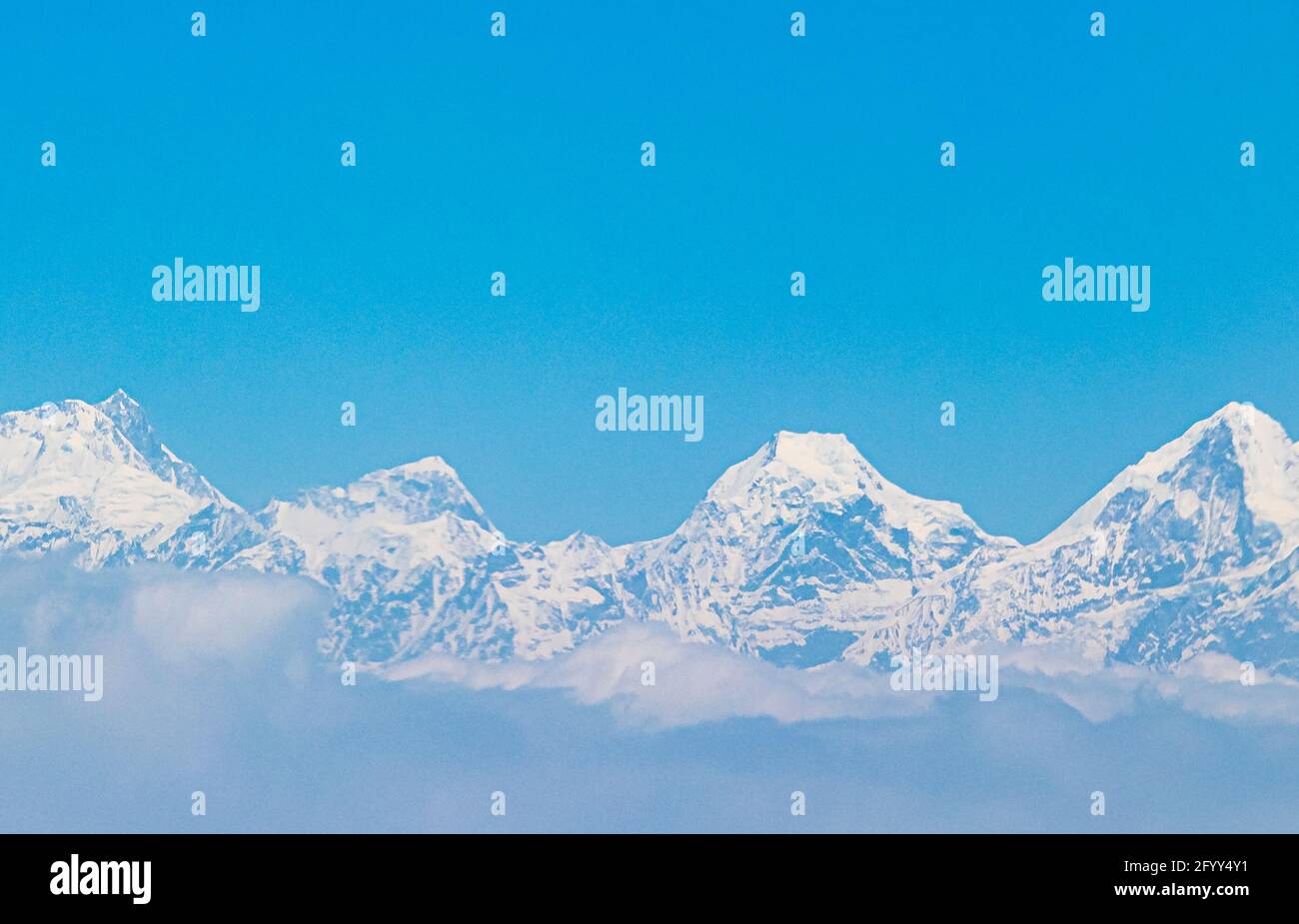 Mount Everest in the Himalayas. 8848 m high. The highest mountain on ...