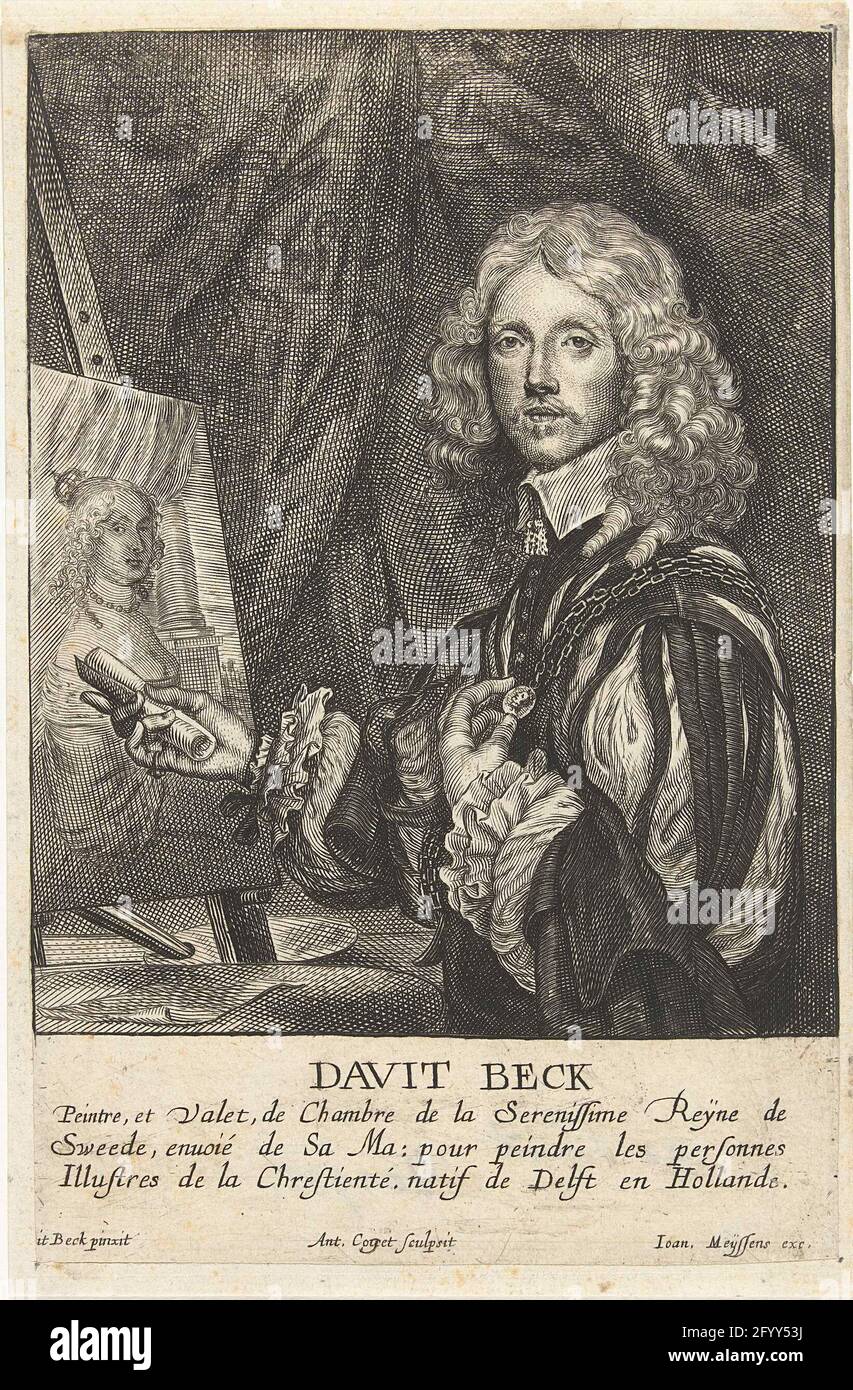 Portrait of the painter David Beck. Portrait of the Dutch painter David ...