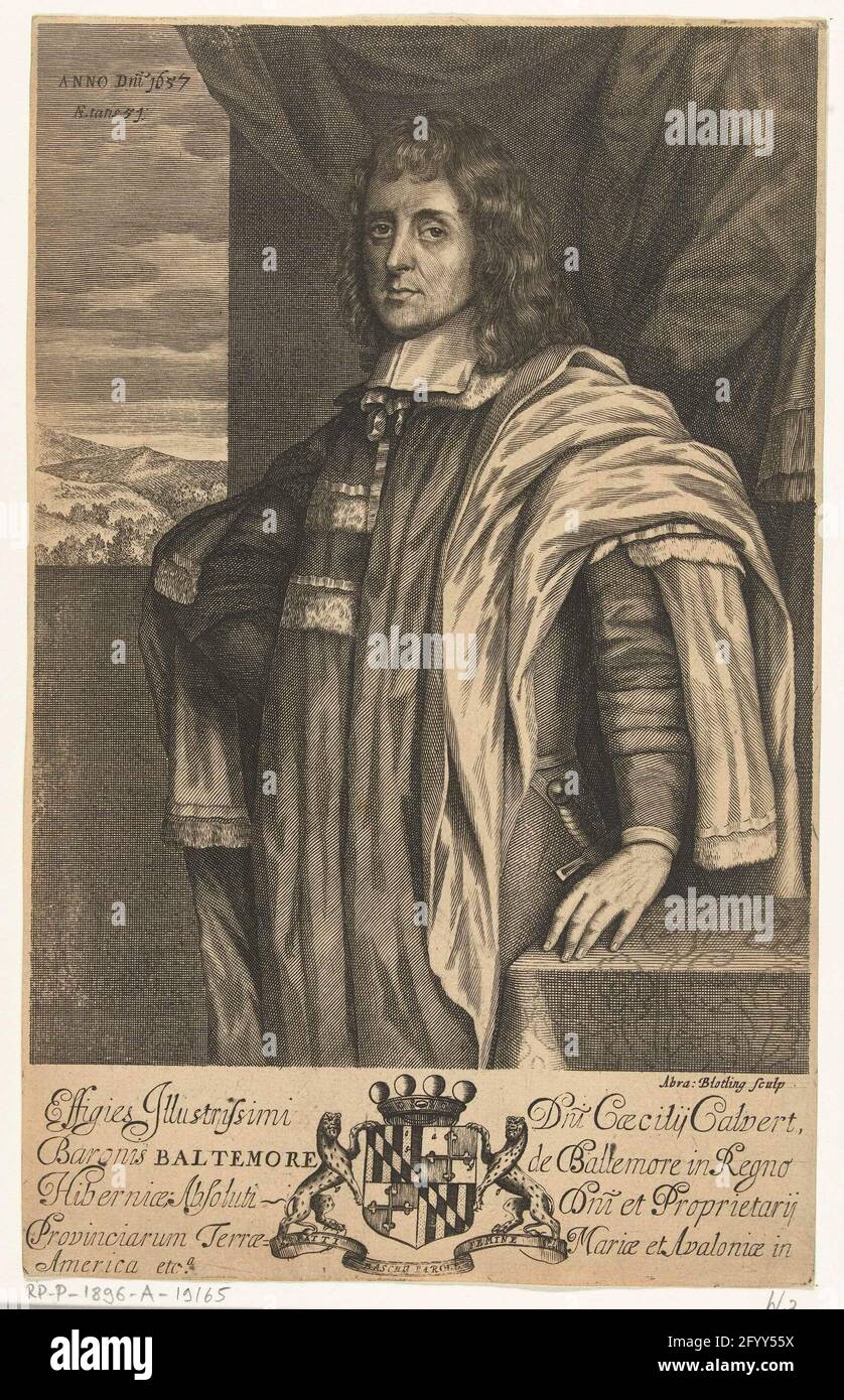 Portret van Cecil Calvert, Baron van Baltimore; Younger Calvert ...