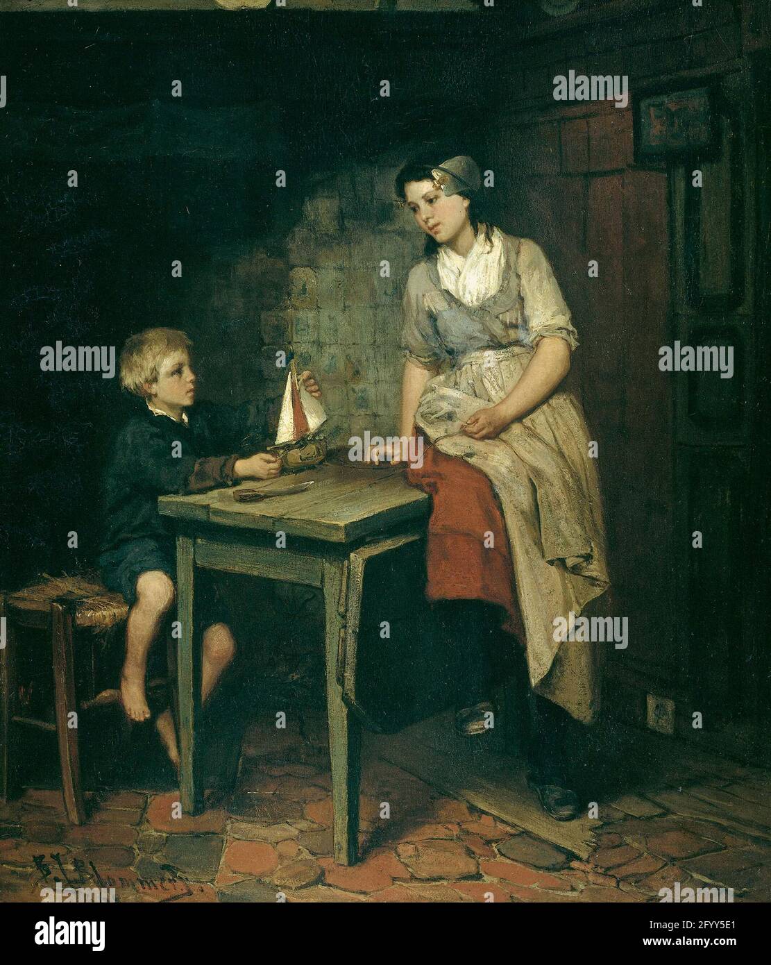 The Fisherman's Children. The children of the fisherman. Interior with ...