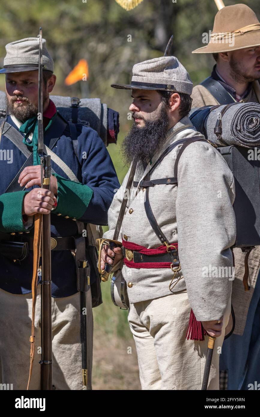 American Civil War Reenactors at the Cheney, Washington reenactment ...