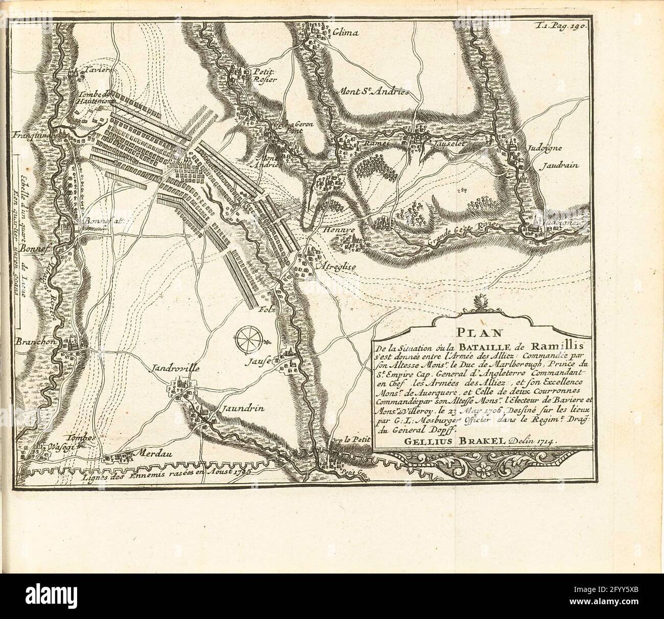 Battle of Ramillies, 1706; Plan De La Ville Chateau et Fort De Huy ...