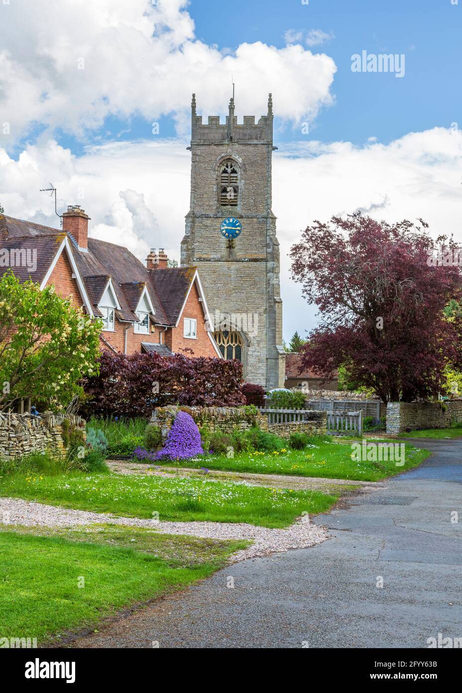 St.Andrews Church in Cleeve Prior, Worcestershire, England Stock Photo ...