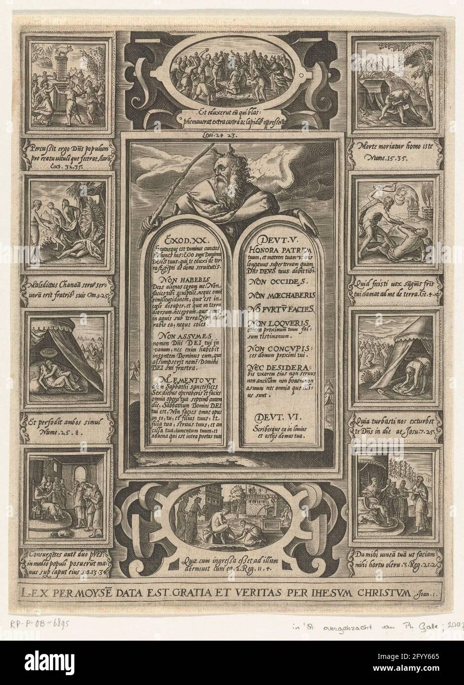 Moses with the tables of the law. Moses with a staff and the dining of ...