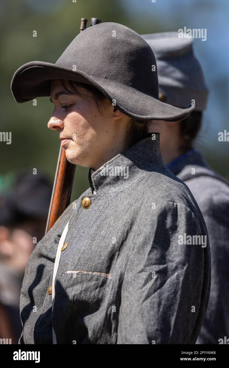 American Civil War Reenactors at the Cheney, Washington reenactment ...
