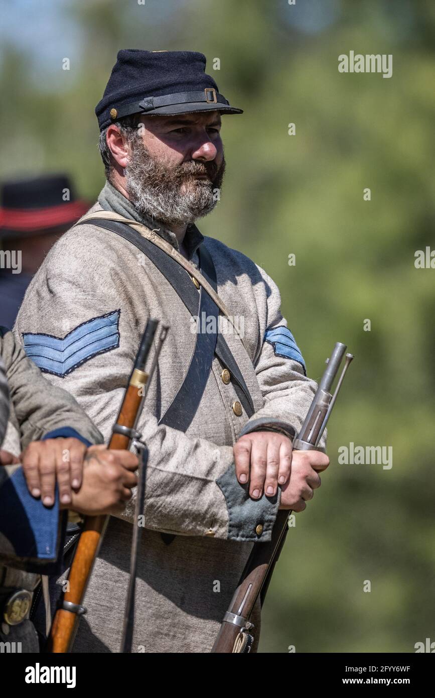 American Civil War Reenactors at the Cheney, Washington reenactment ...