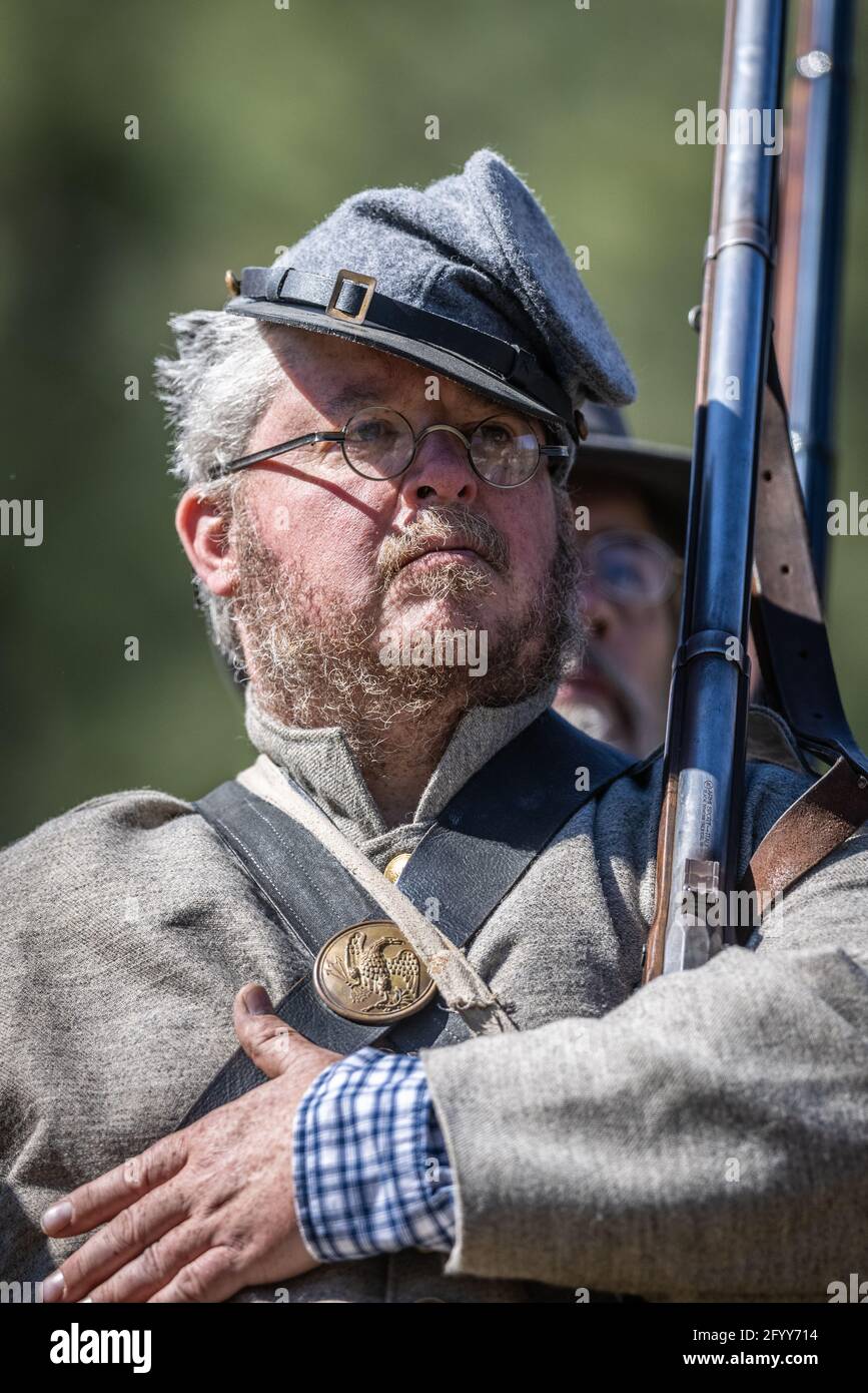 American Civil War Reenactors at the Cheney, Washington reenactment ...
