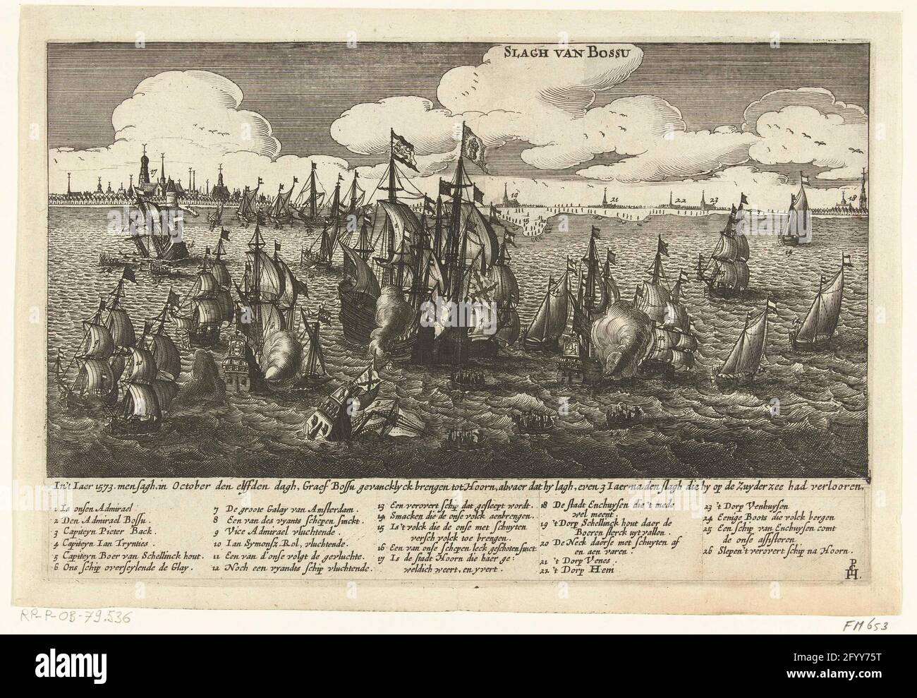 Battle on the Zuiderzee against the Count of Bossu, 1573; Slagh Van ...