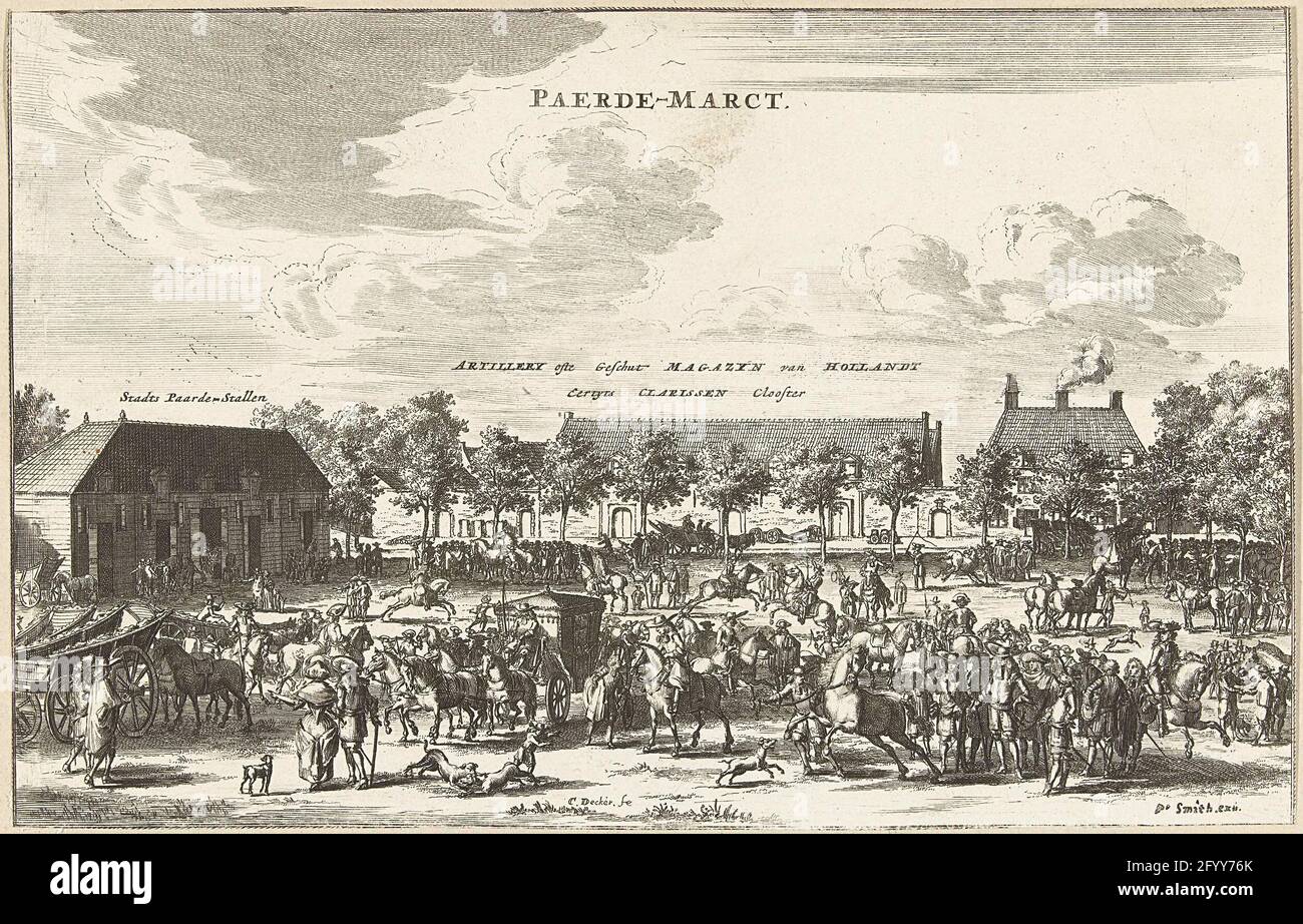 View of the horse market in Delft; Paerda-marct. View of the ...