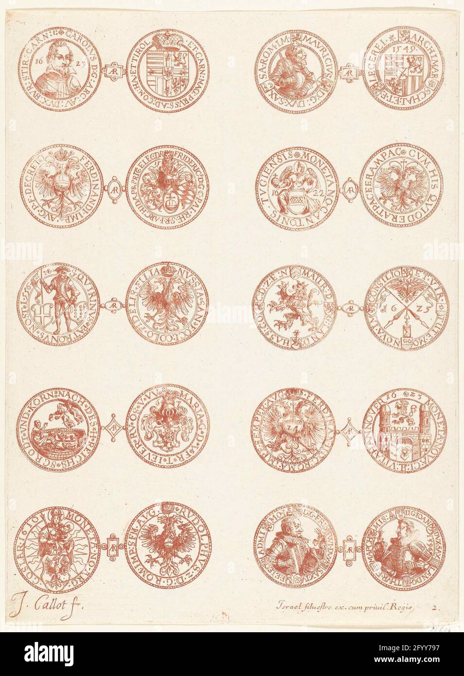 Ten European coins; European coins. Ten European coins, shown in two ...