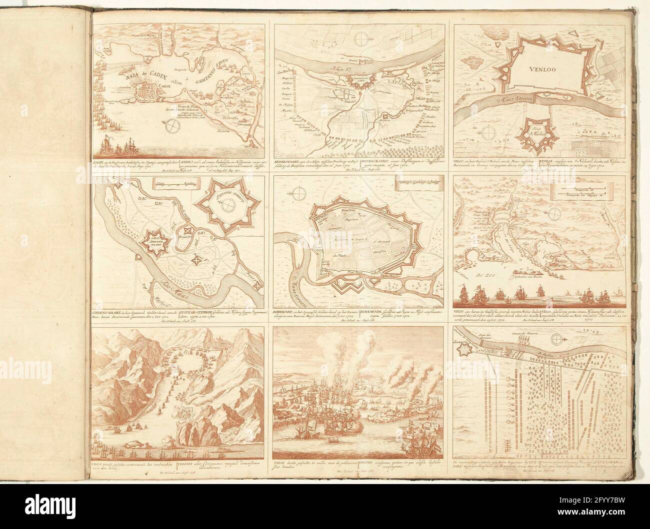 Theater of the war (Leaf III), 1702; Schouwburg van den War, starting ...