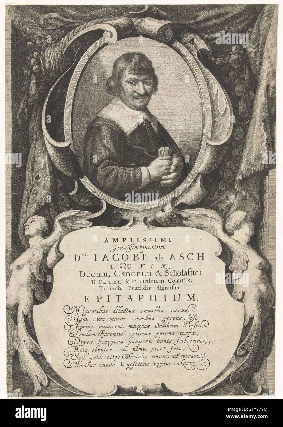 Epitaaf with portrait of Jacob van Asch van Wijck. Epitaaf with a ...