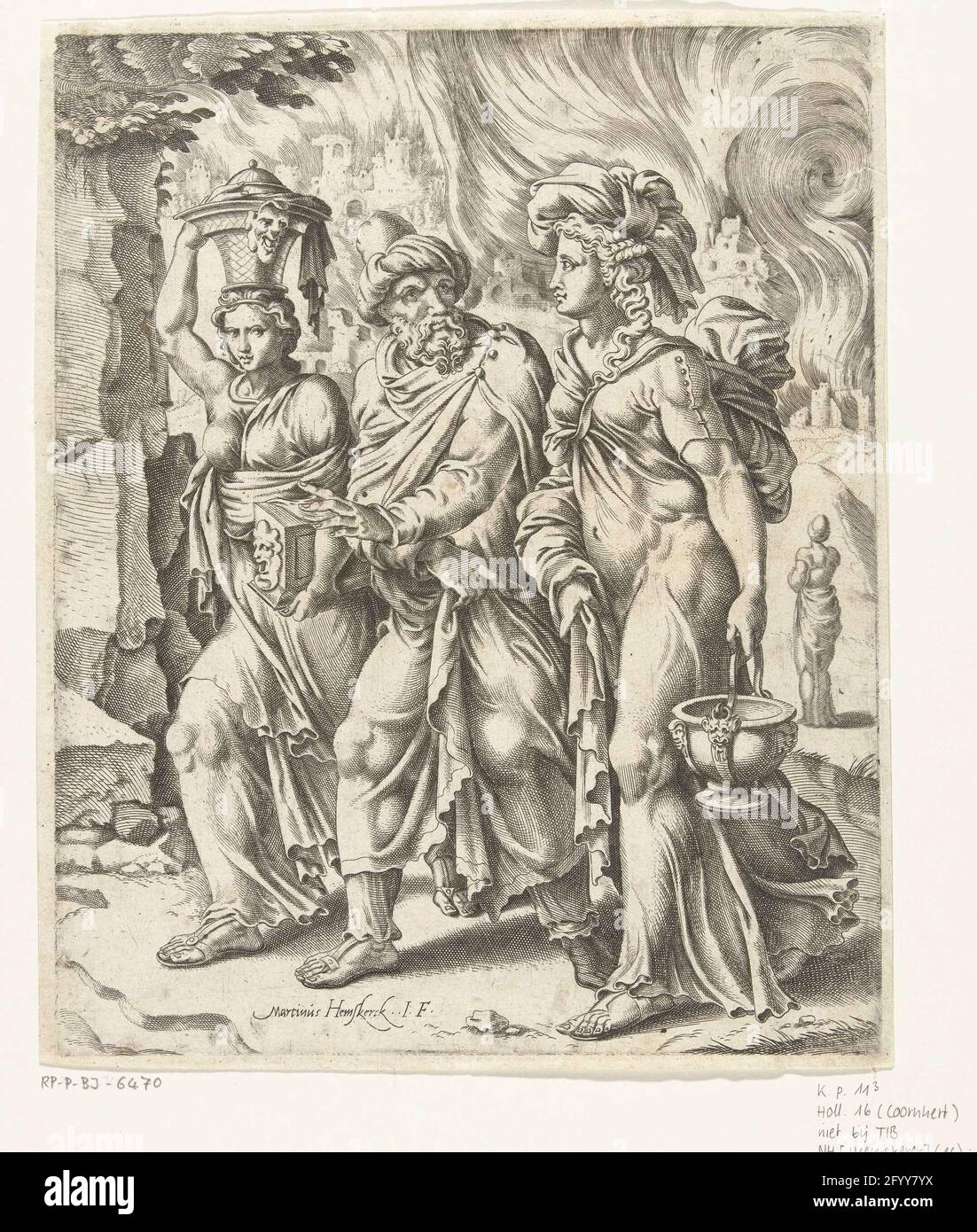 Lot leaves the burning sodom with his daughters; The history of Lot ...