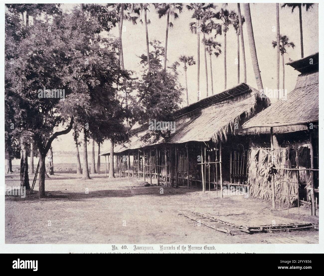 Stays of the Burmese Guard in Amarapura in Burma; Amerapoora Barracks ...