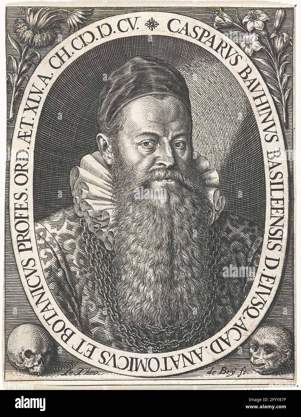 Portrait of Caspar Bauhin. Bust of the Swiss Botanicus Caspar Bauhin at ...