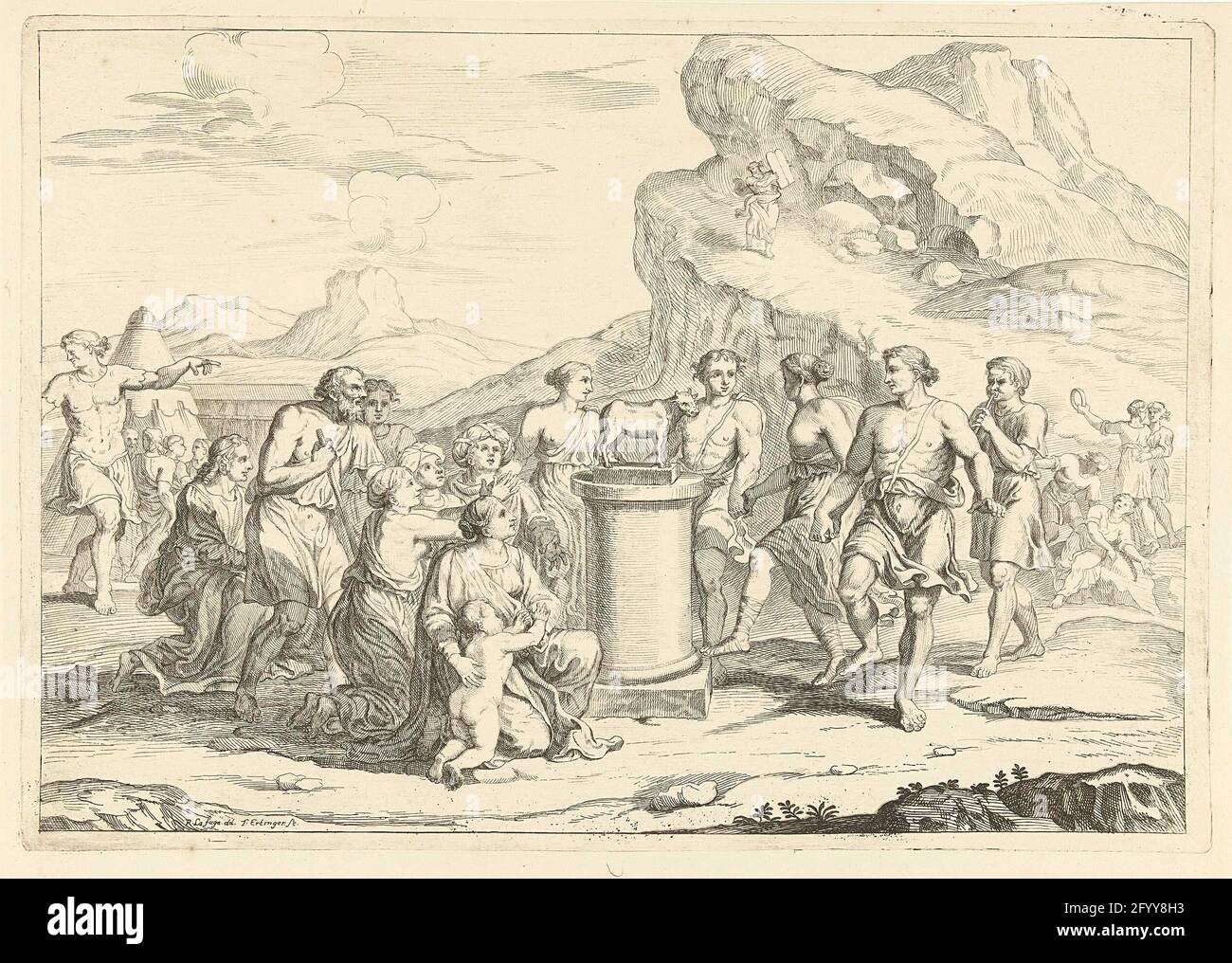 Dance to the golden calf. The Israelites worshiping, dancing and ... Dance to the golden calf. The Israelites worshiping, dancing and ...