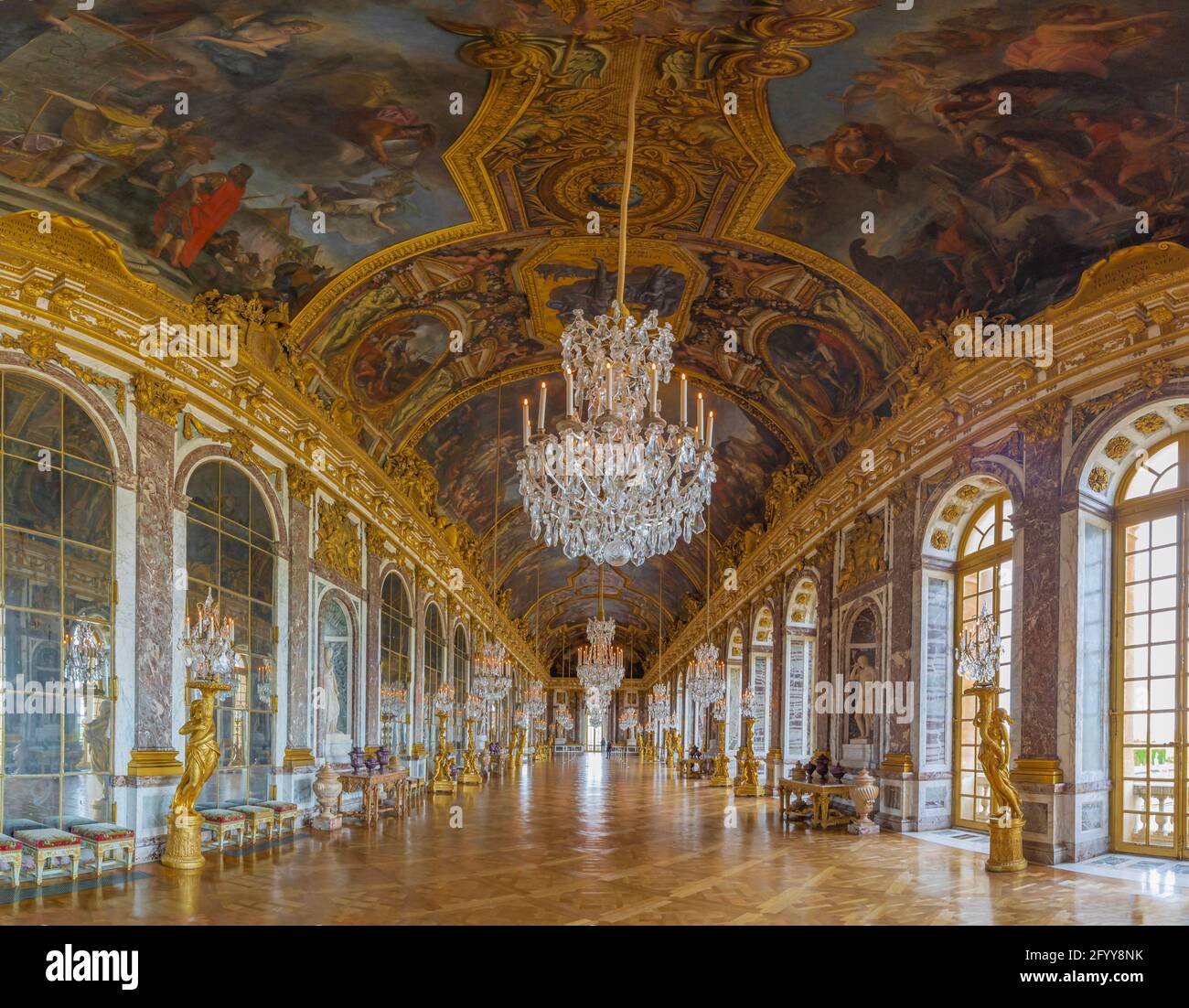 Versailles, France - 19 05 2021: Castle of Versailles. The Hall of ...