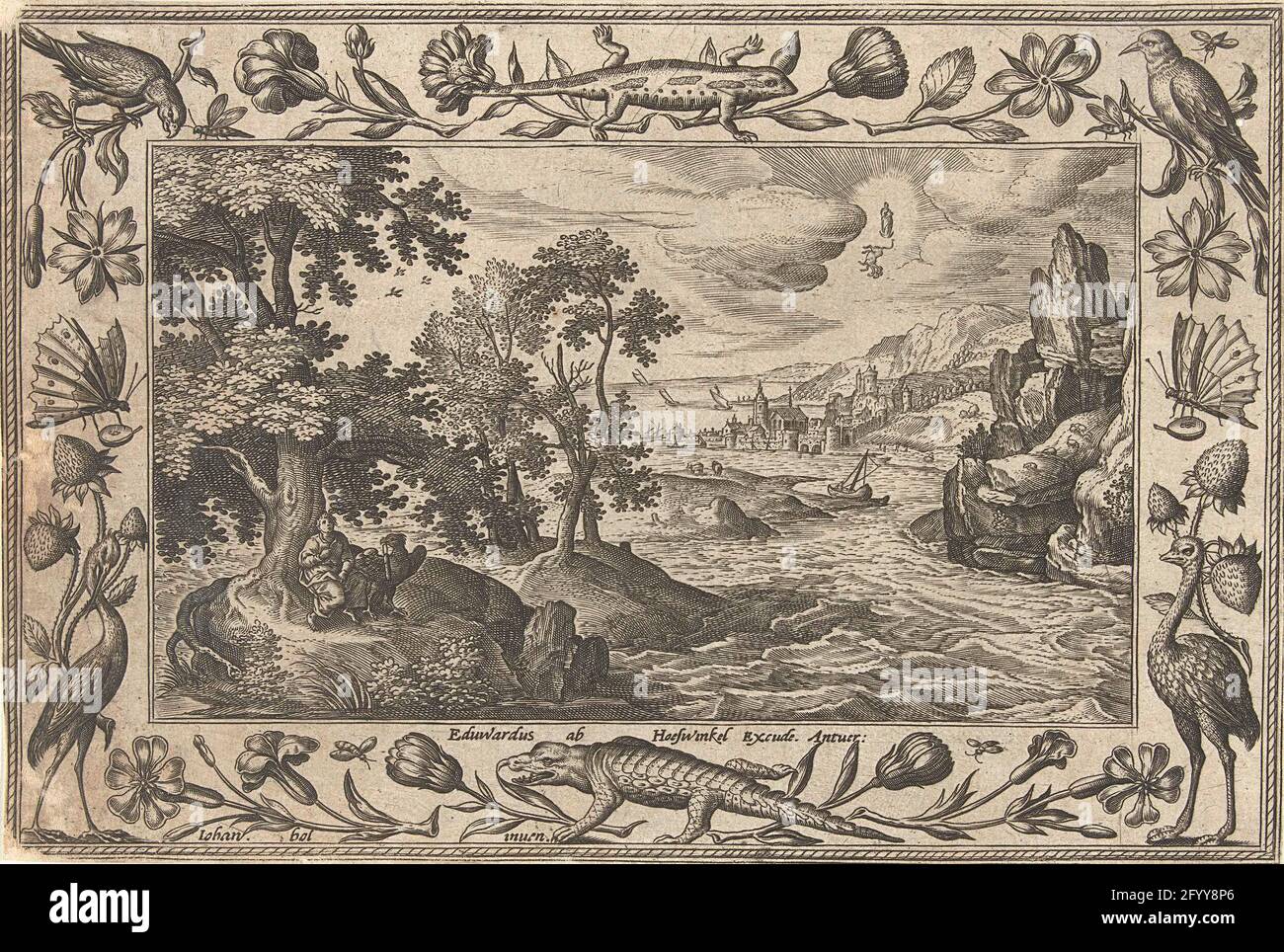 Apostle John on Patmos; Landscapes with biblical, mythological scenes ...