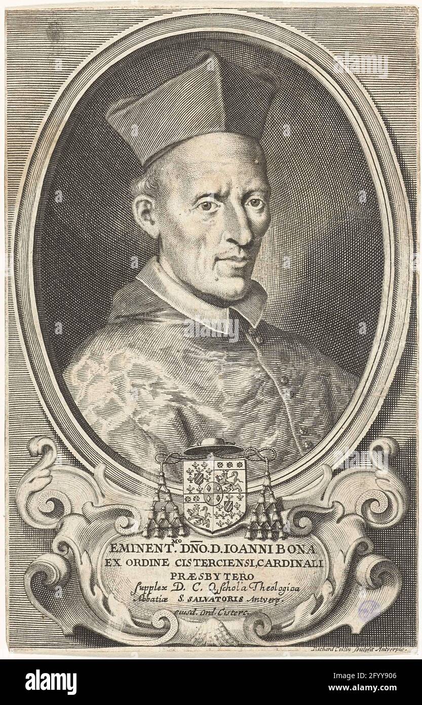 Portrait of Cardinal Johannes Bona. Bust of the Italian cardinal ...