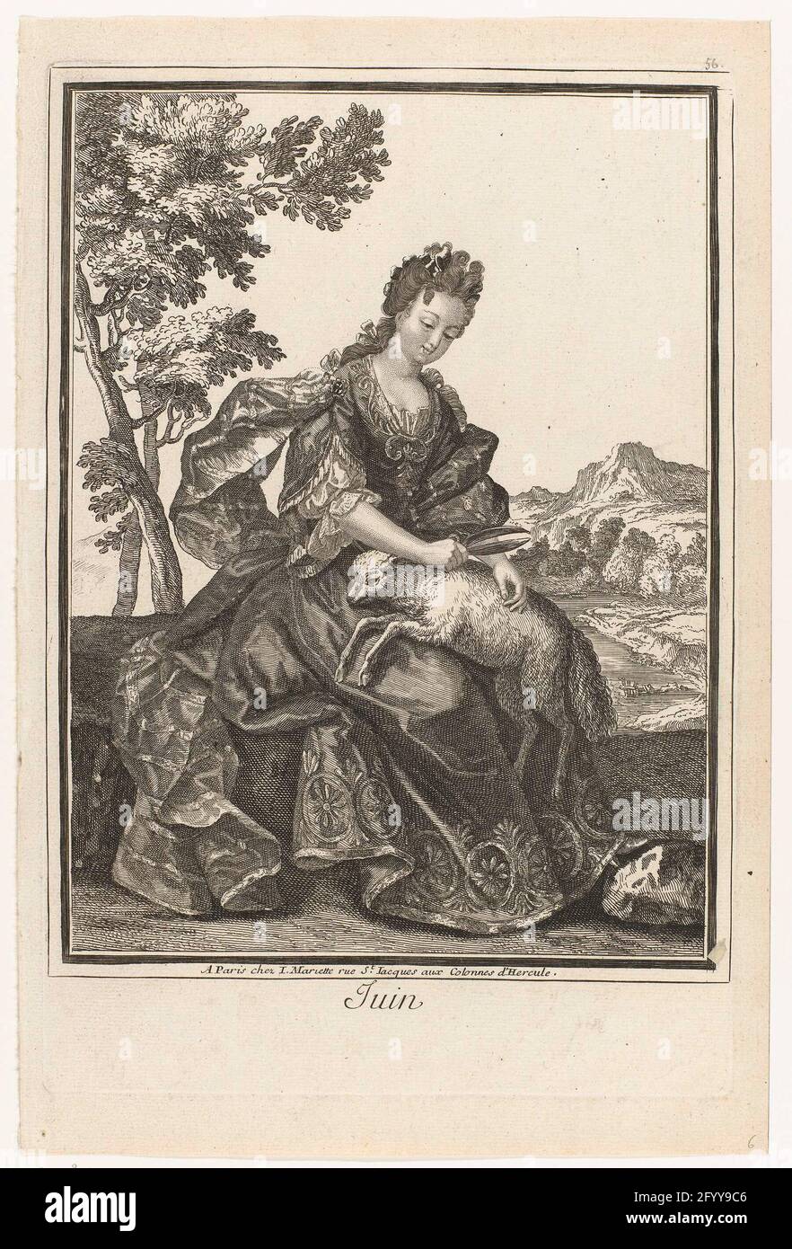 June; Juin; Persons of the twelve months Stock Photo - Alamy