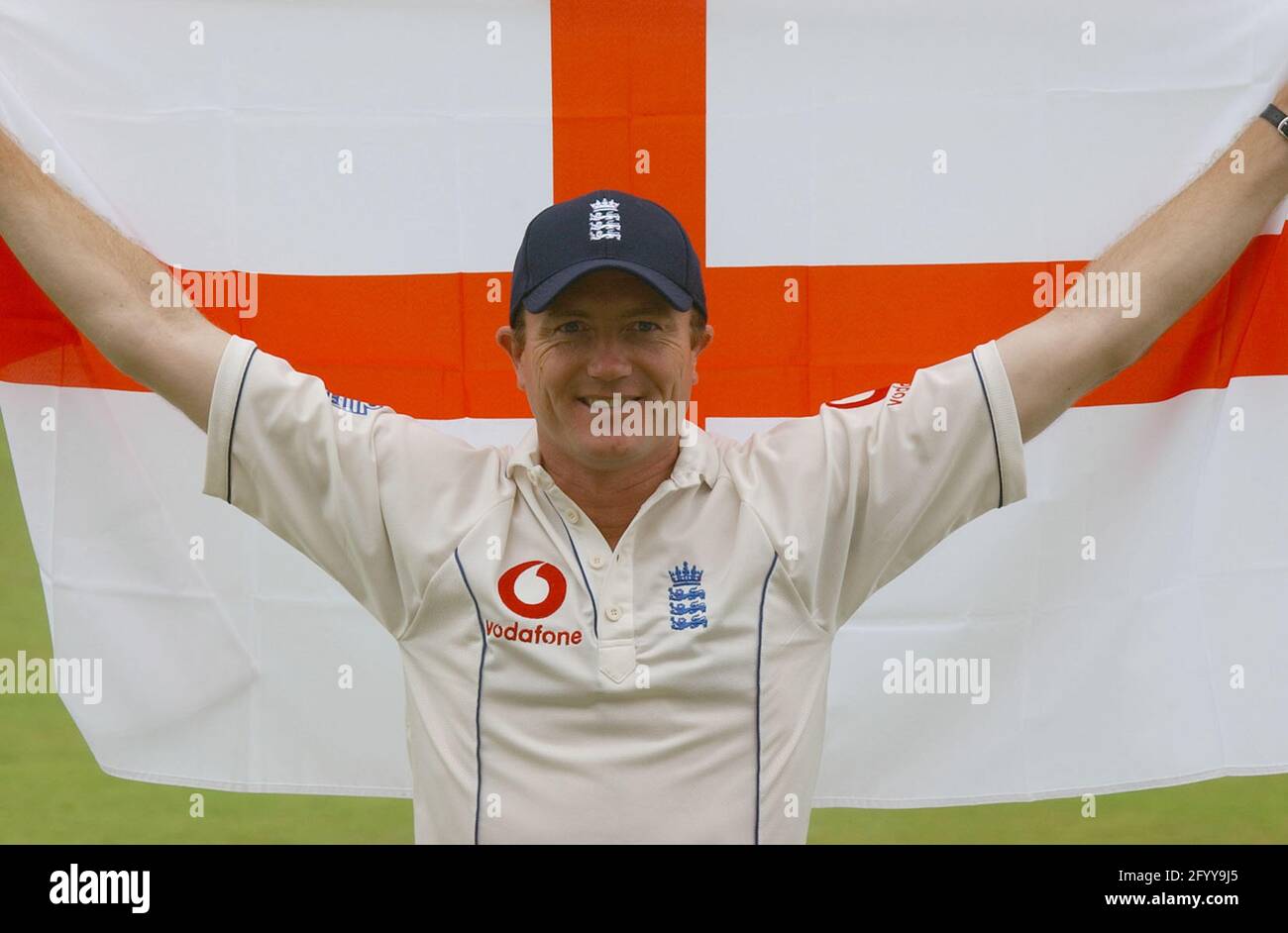 shaun udal celebrates his call up for england at the rose bowl. pic ...