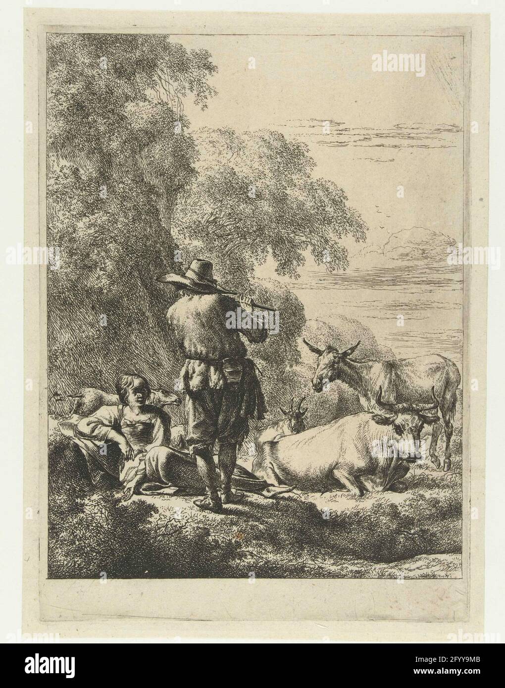 Flute playing shepherd Stock Photo - Alamy