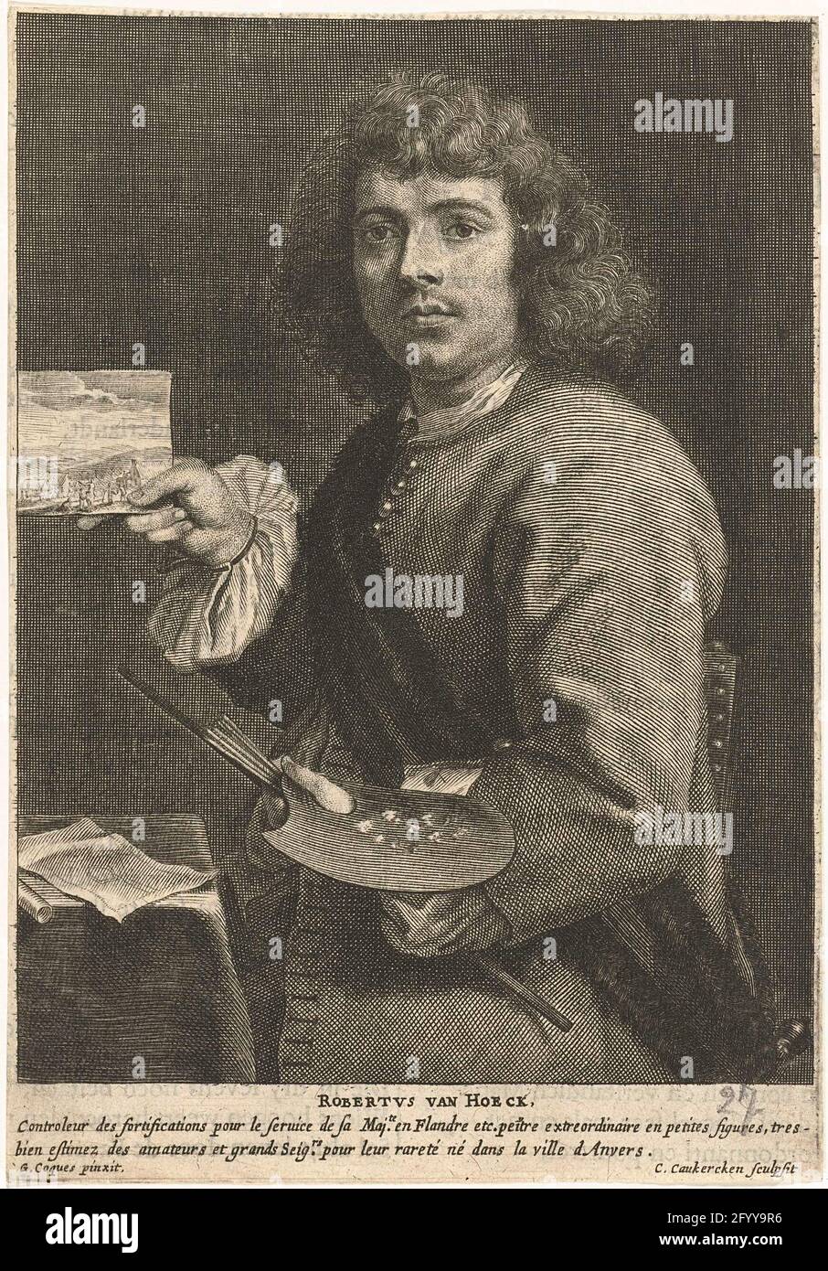 Portrait of the painter Robert van den Hoecke Stock Photo - Alamy