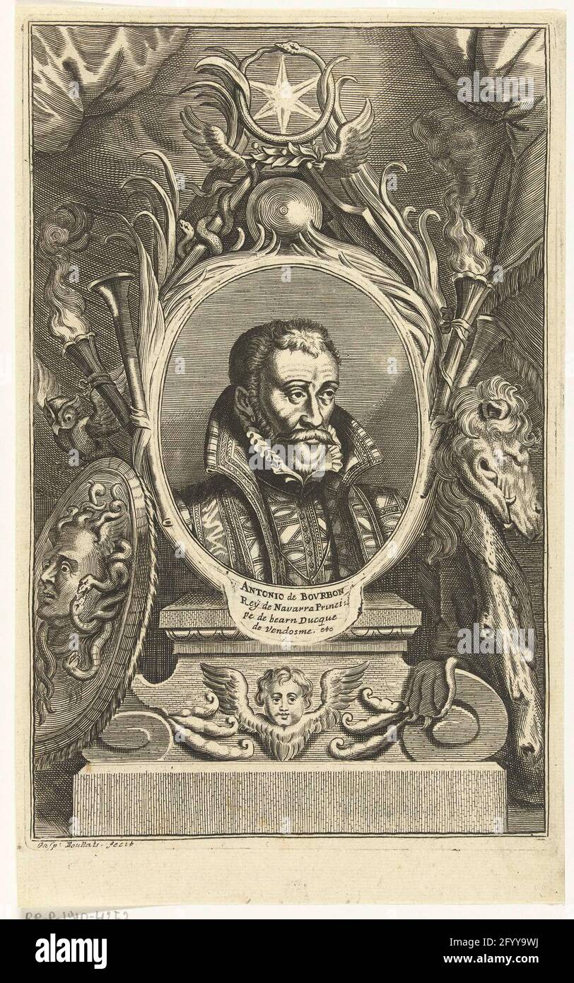 Portrait of Bourbon Antoin. Portrait in oval list of Antoine from ...
