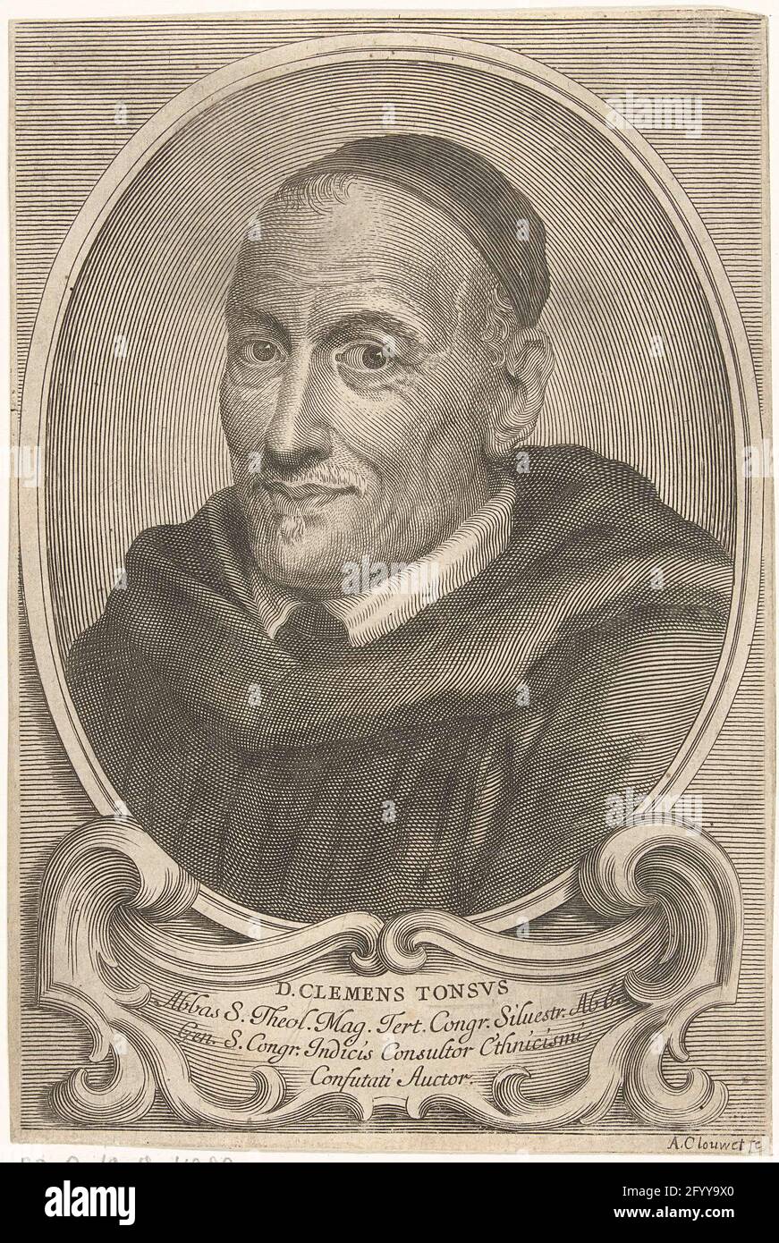Portrait of Clemente Tosi; D. Clemens Tonsvs. Portrait in oval list of ...