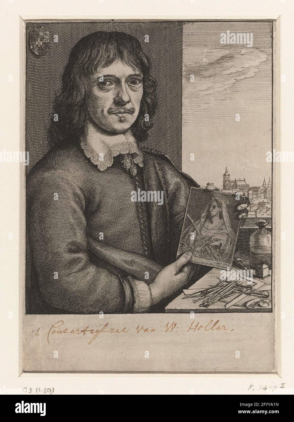 Self-portrait of Wenzel Hollar; Portraits of artists; Image Divers ...