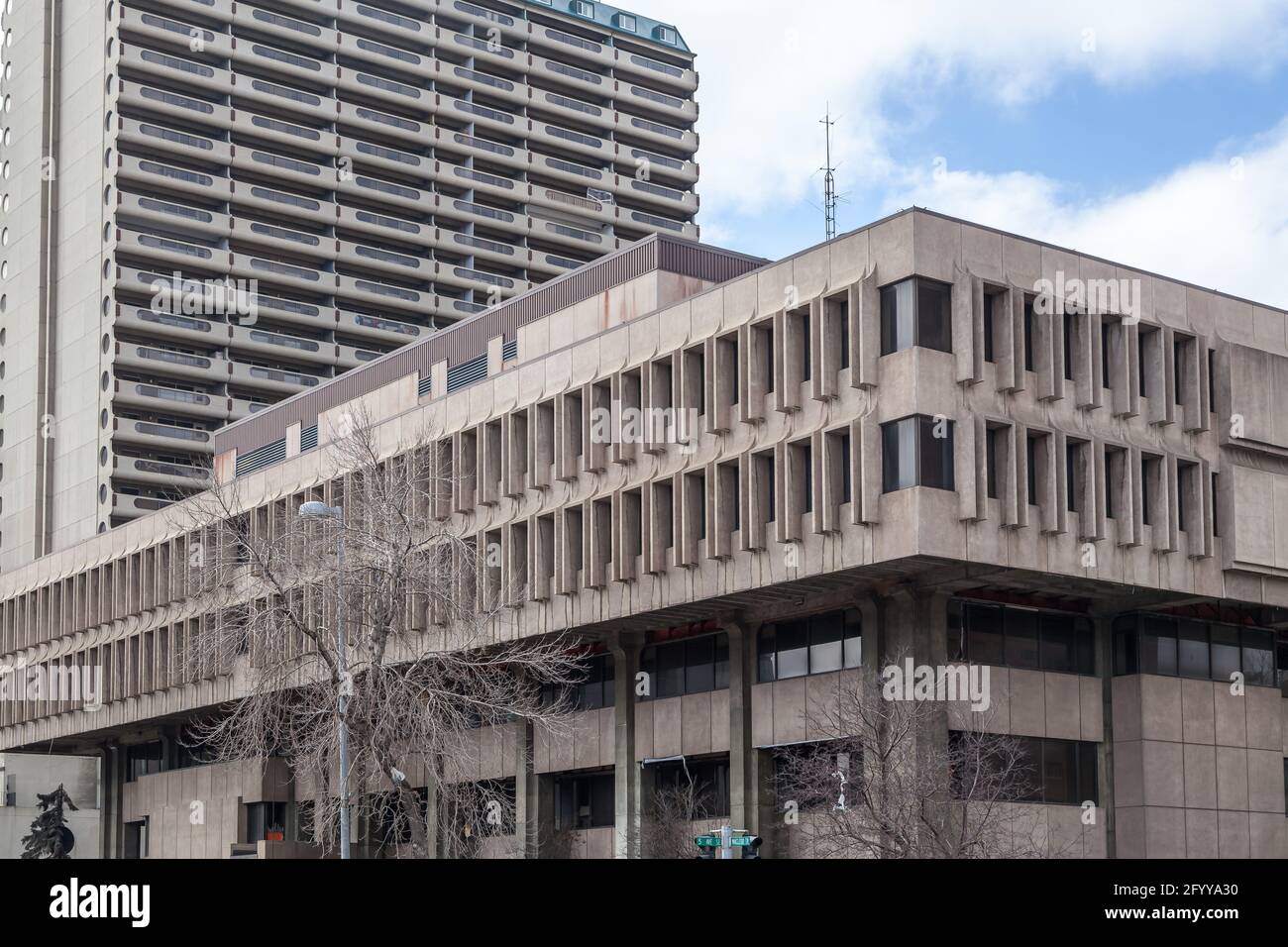 Brutalist Architecture, with unfinished concrete for exterior surfaces ...