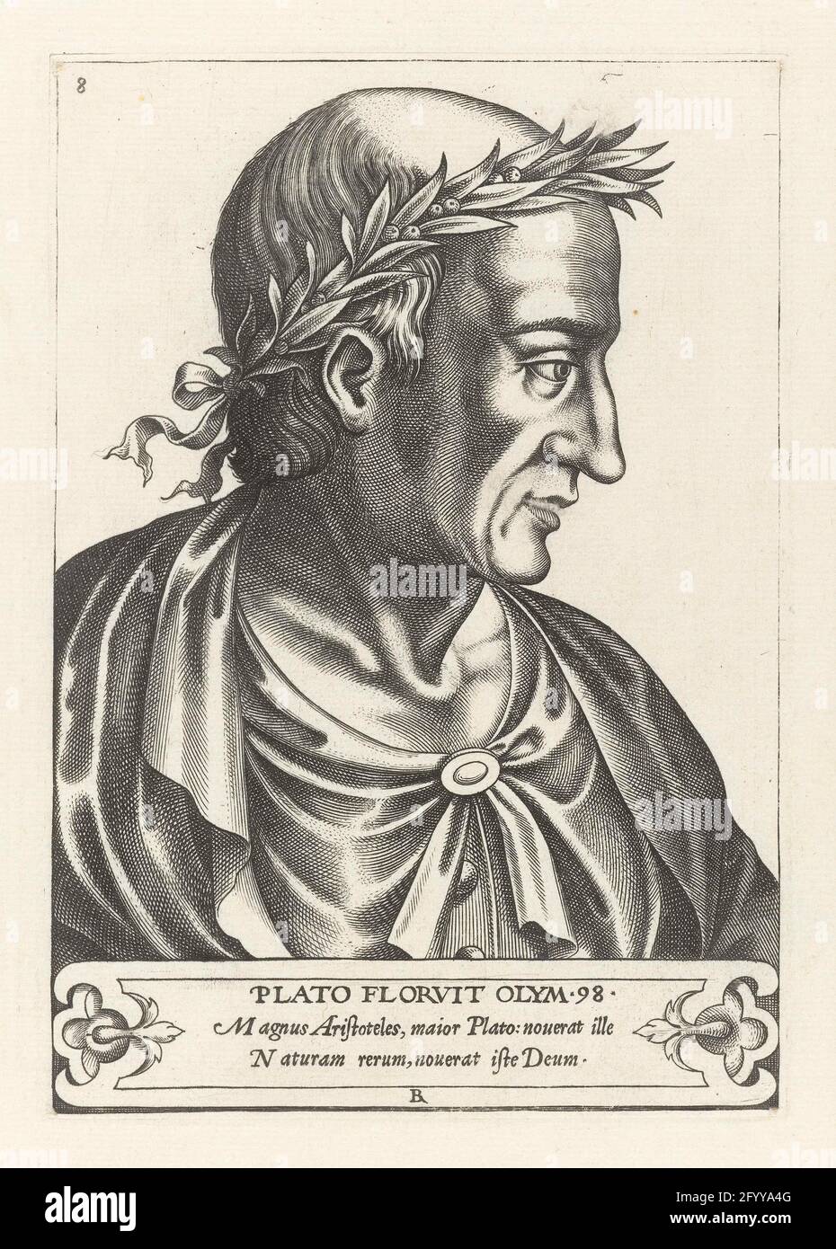 Portrait of Plato; Illustration Philosophorum et Petarum Effigies ...