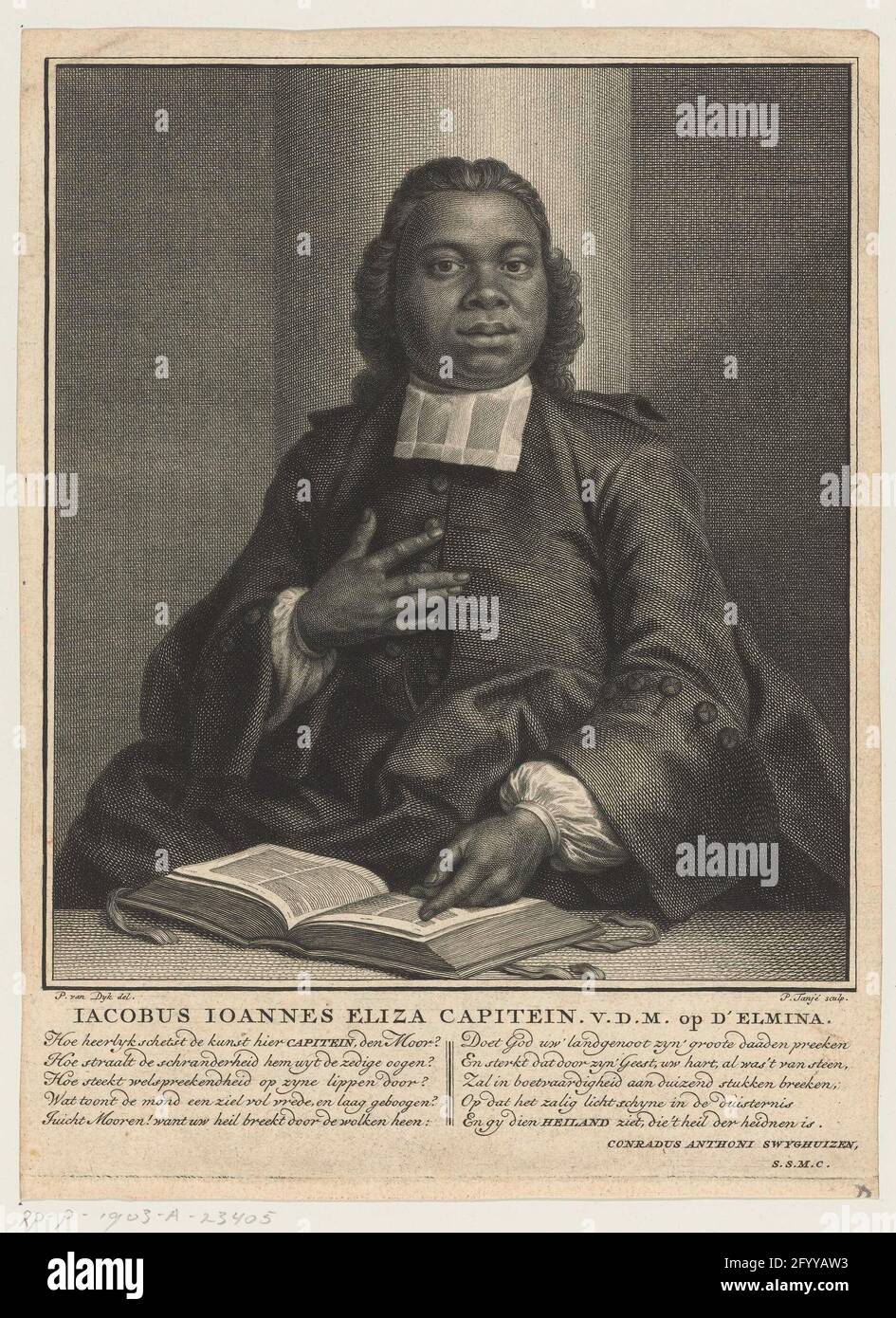 Portrait of preacher Jacobus Elisa Johannes Capitein Stock Photo - Alamy