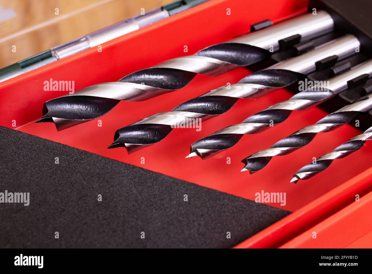 A set of different drills for a drill close up Stock Photo - Alamy