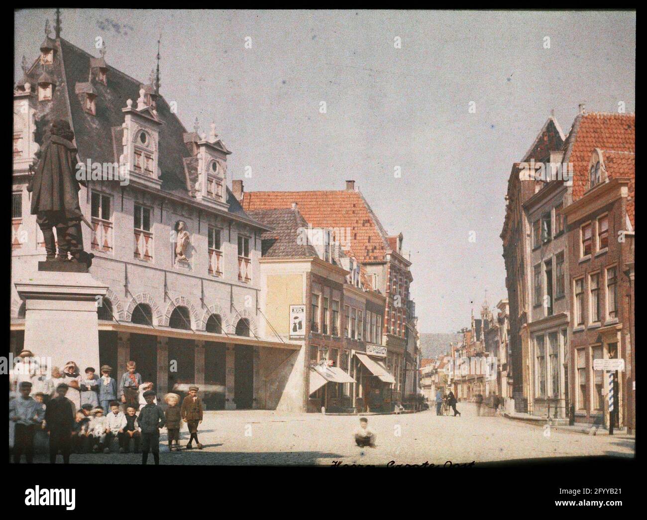 View of the Hoorn Market, with the statue of Jan Pietersz. Coen and De ...